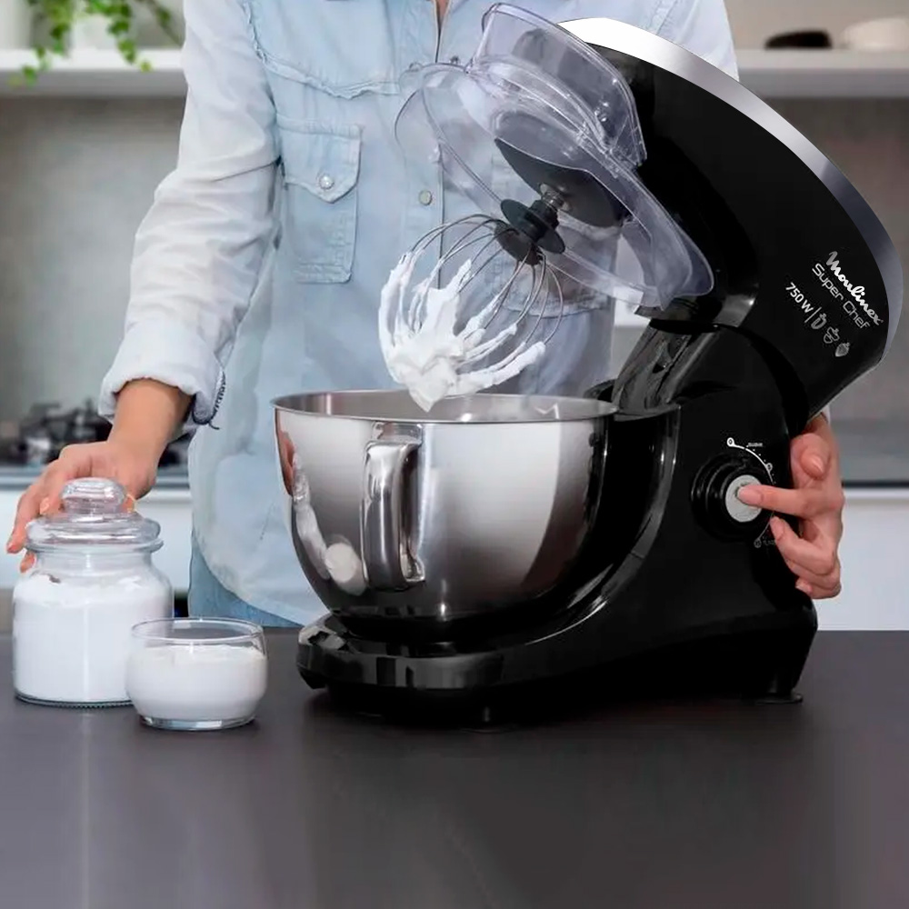 La Hora de las Compras - Producto - BATIDORA PLANETARIA MOULINEX SX95 SUPERCHEF NEGRO BOWL INOX 750W